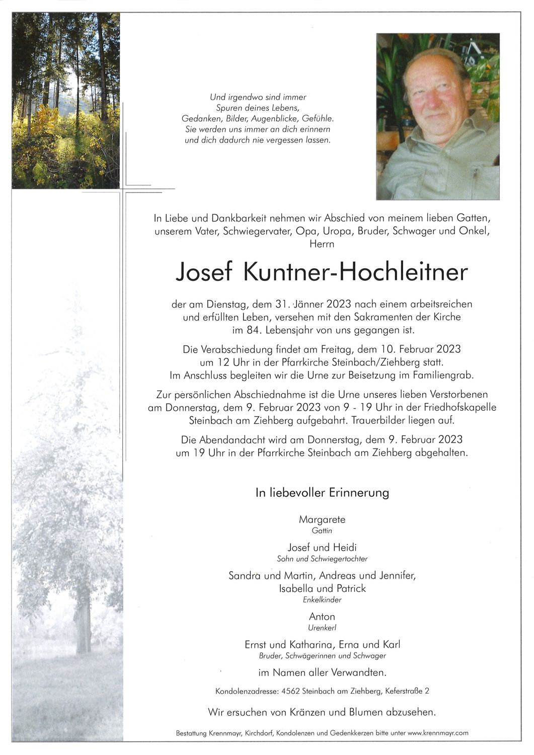 Todesfall Josef Kuntner-Hochleitner
